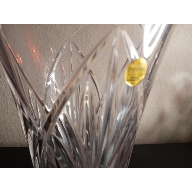 Capri Crystal Italy Clear Crystal Ruffled Vase | Chairish