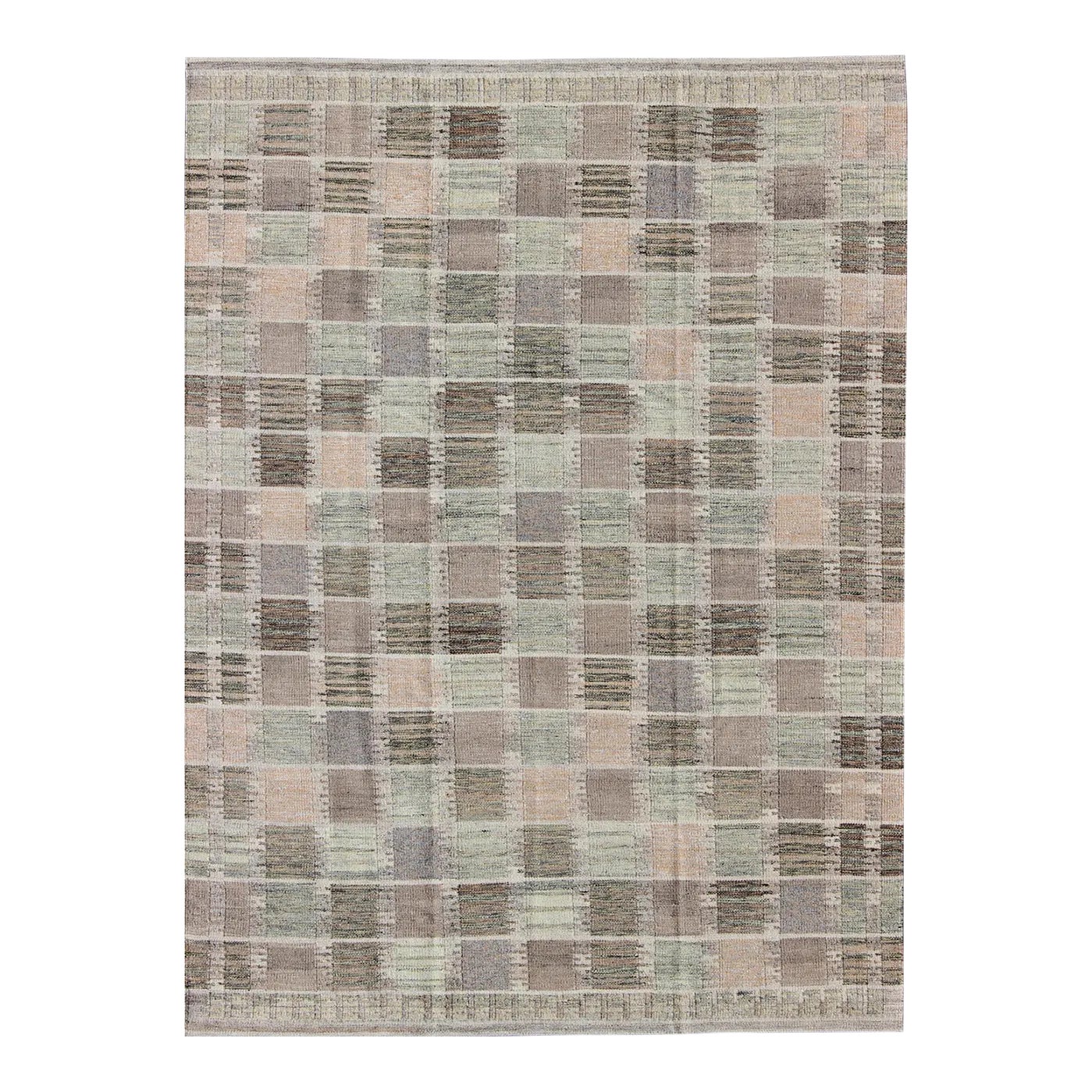 Scandinavian Flat Weave Rug in Neutral Colors Modern Checkerboard by ...