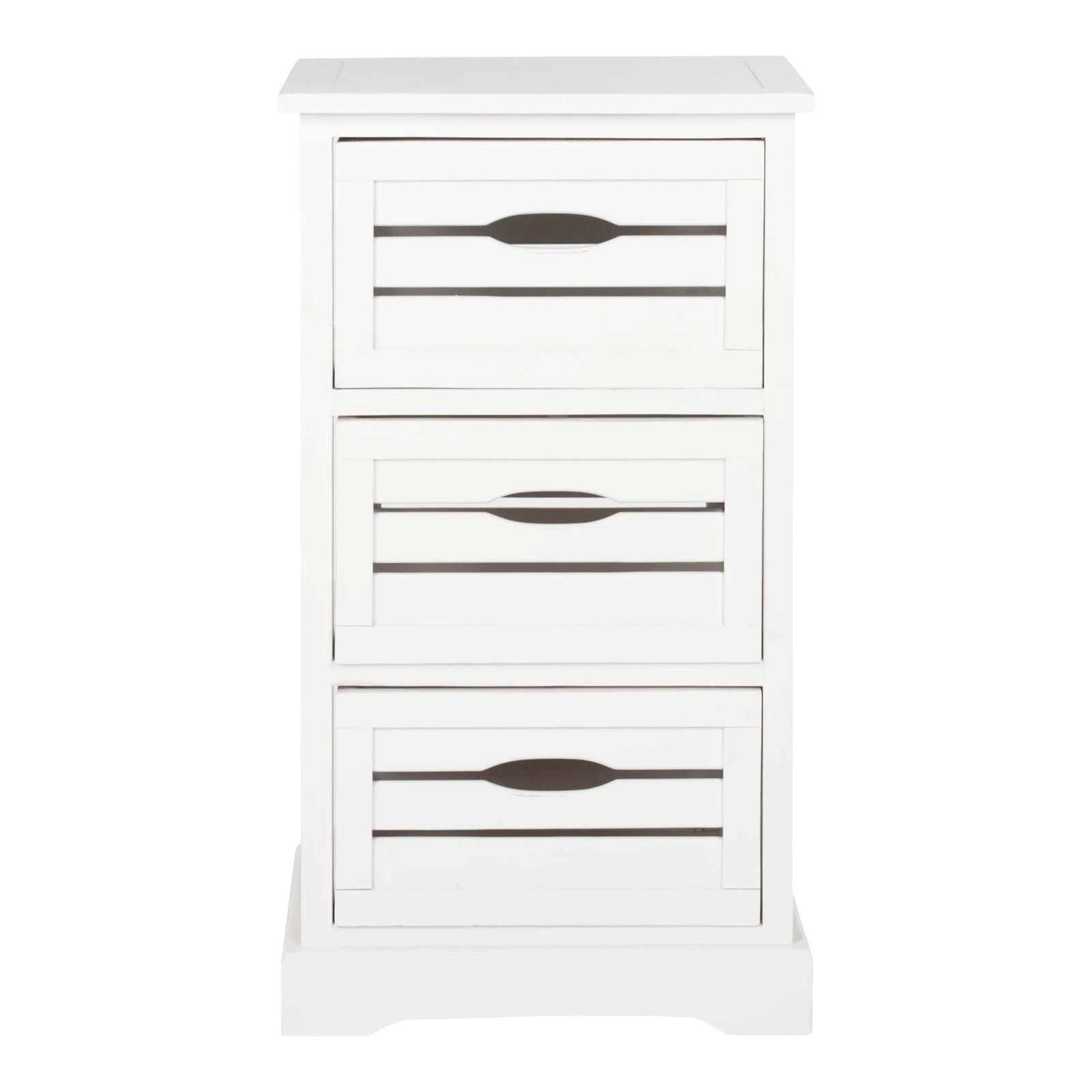 3 Drawer Cabinet in Distressed Cream | Chairish