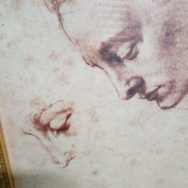 Mid 20th Century Framed Michelangelo Studio Di Testa Femminile From ...