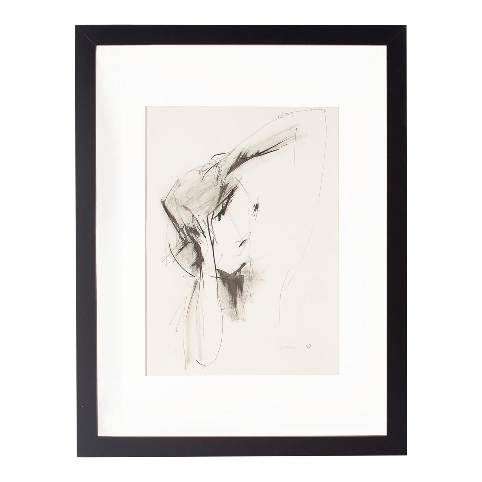 1959 Abstract Ink Drawing by Gene Szafran | Chairish