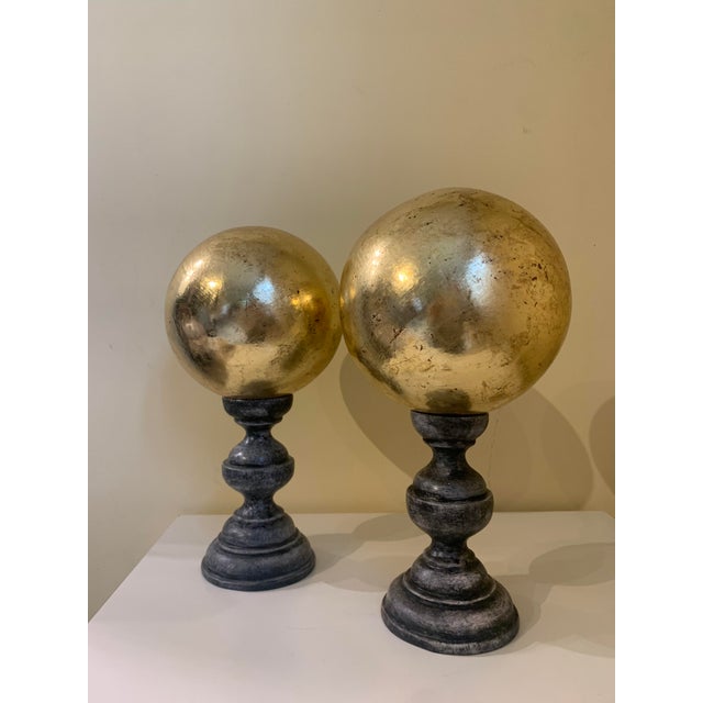 Late 20th Century Golden Sphere Decorative Sculpture | Chairish