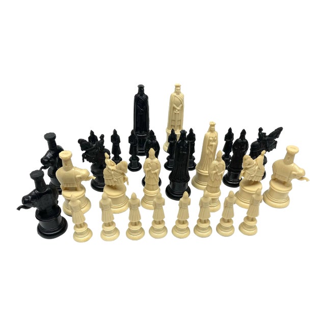 Vintage Bakelite Full Set Kingsway Chess Set | Chairish