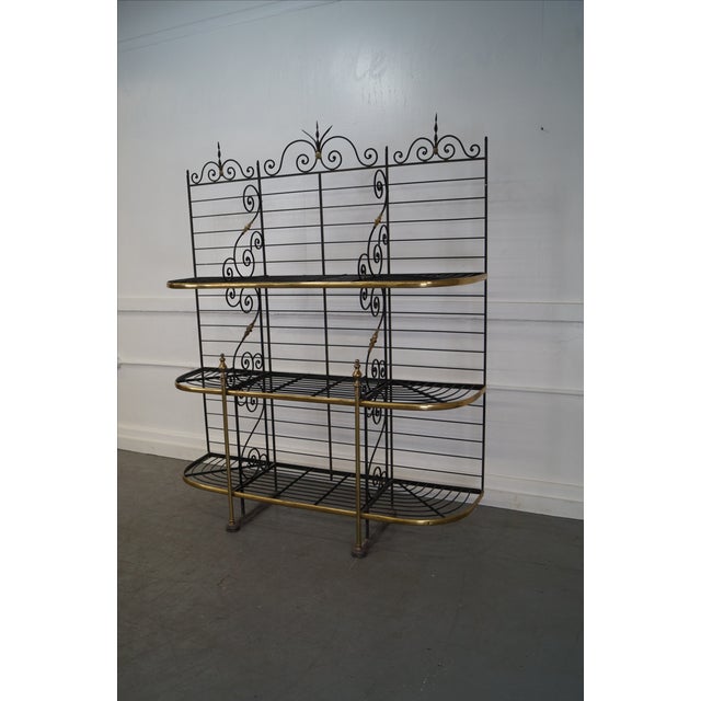 Vintage French Style Iron And Brass Bakers Rack Chairish