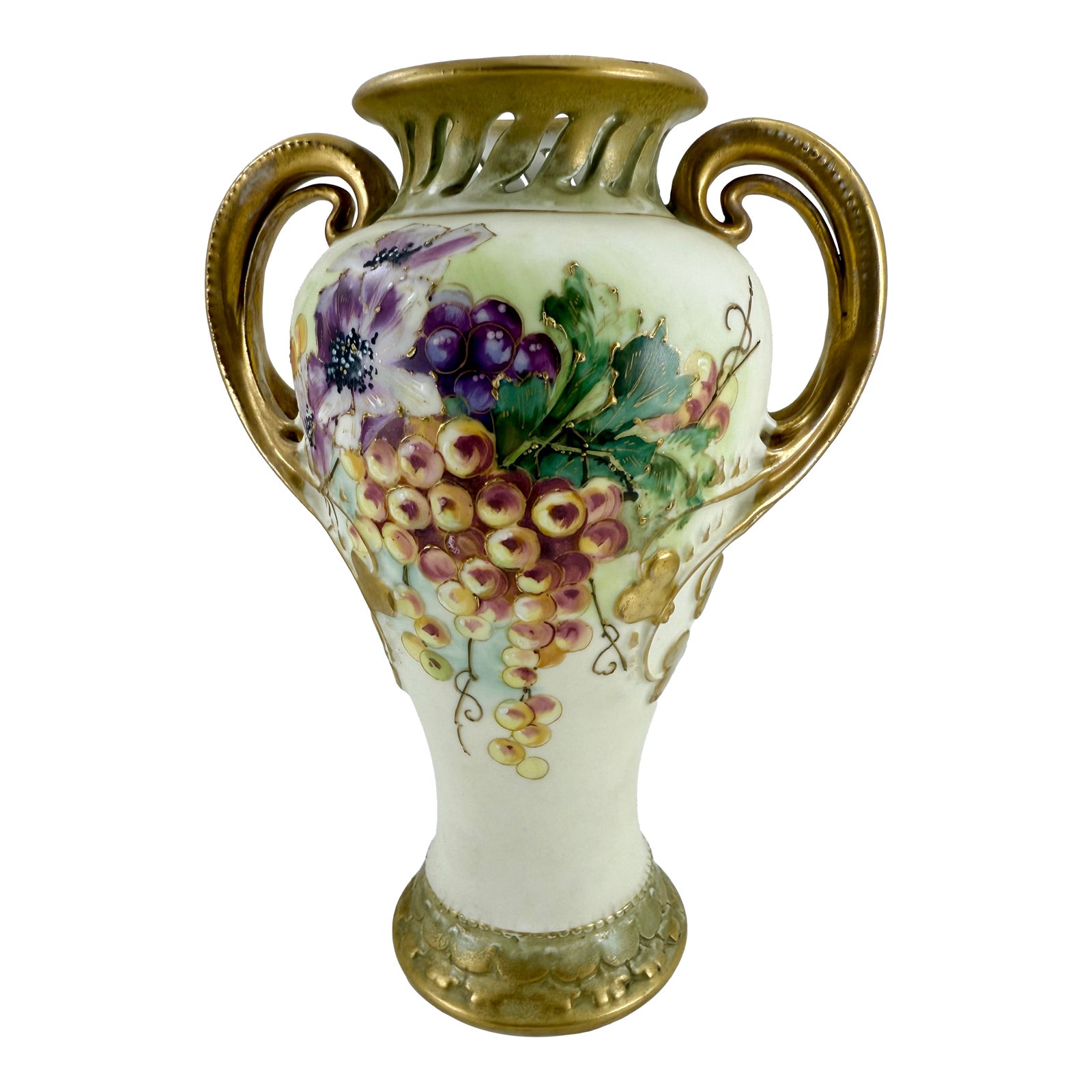 Antique RStK Turn Templitz Bohemia Hand Painted Austrian Amphora Double ...