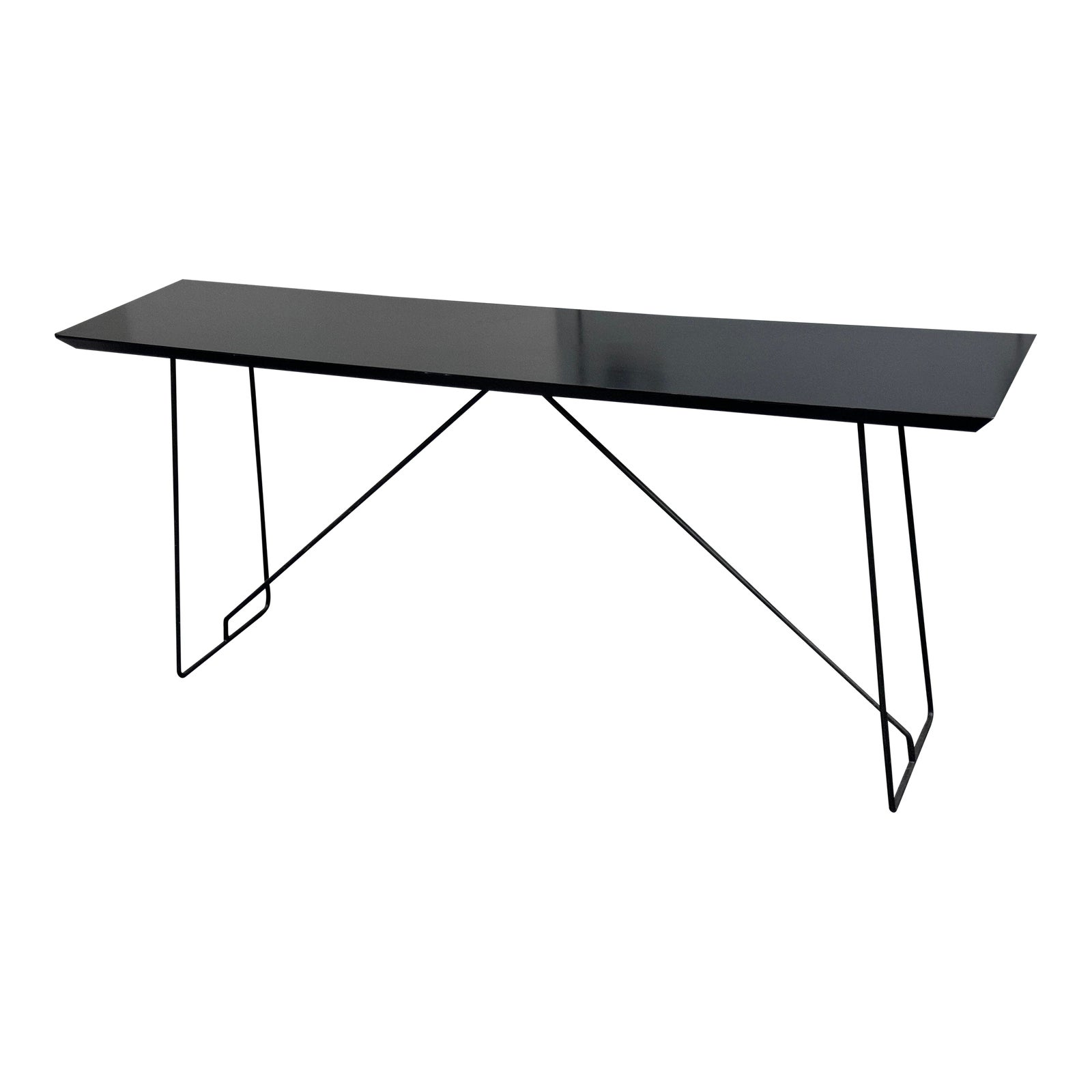 Custom Design Black Console Table With Steel Legs | Chairish