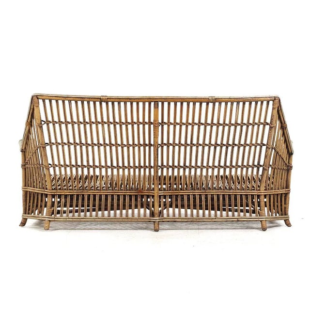 Ficks Reed Style Mid Century Rattan Settee | Chairish