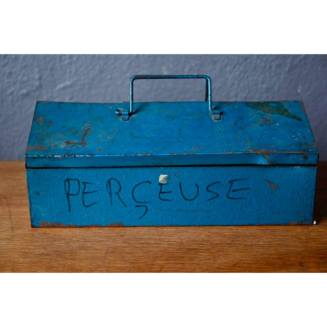 Blue Metal Tool Box, 1950s | Chairish