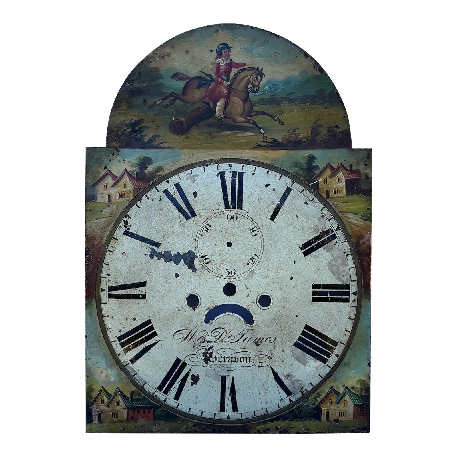 Late 18th Century Welsh Painted Clock Face by W & D James Clockmakers ...