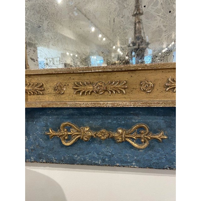 19th Century Swedish Turquoise Mirror | Chairish