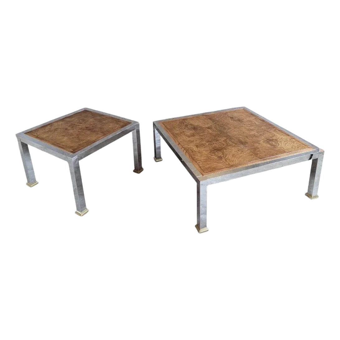 Mid Century Modern Burl Olive Wood Coffee & Side Tables by Rowe - Set ...