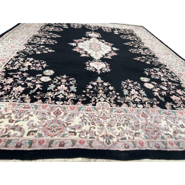 2010s Fine Hand Knotted Persian Kerman Design | Chairish