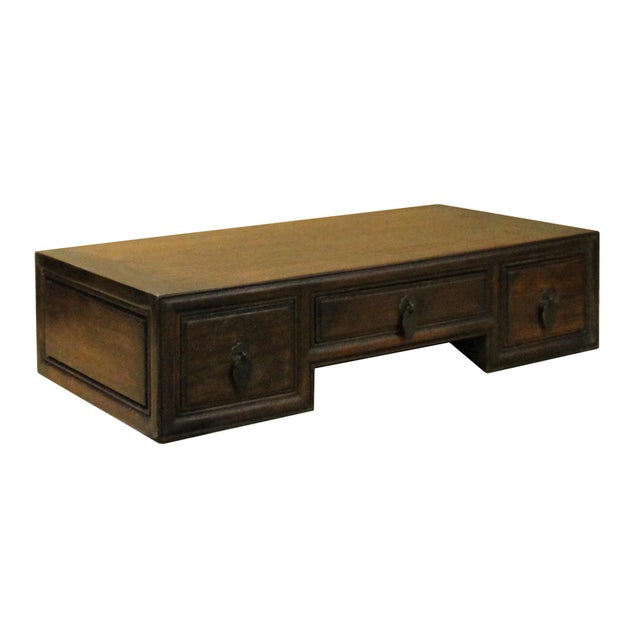 Chinese Brown Wood Rectangular Table Top Stand Display Easel | Chairish