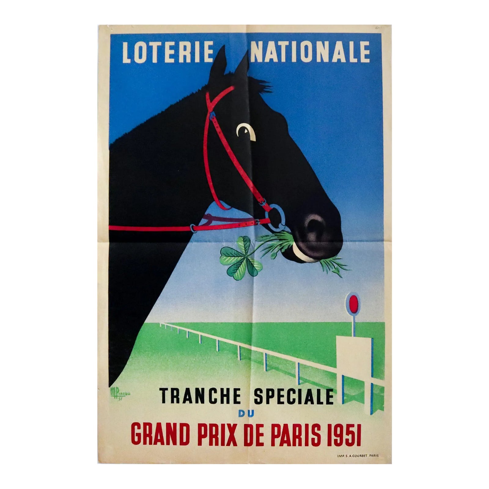 1951 French Lottery Poster, Loterie Nationale, Tranche Spectacle Du ...