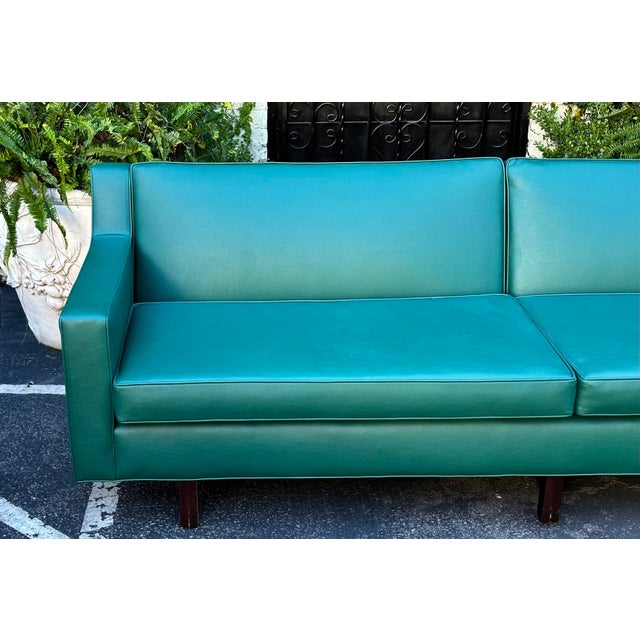 1960s Edward Wormley Dunbar Mid Century Modern Green Faux Leather ...