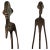 Elongated African Tribal Brass Bronze Statues Set of 6 | Chairish