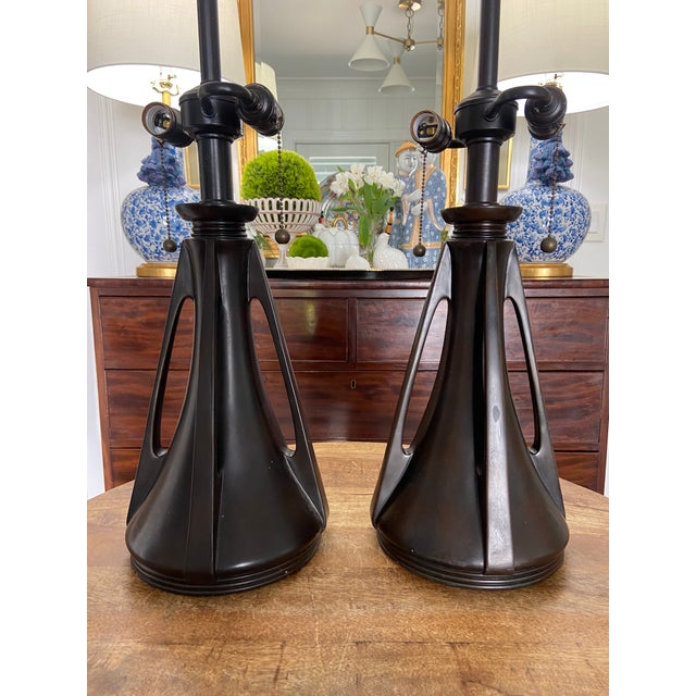 Vintage Late Twentieth Century Quiozel Heavy Bronze Art Nouveau Triple ...