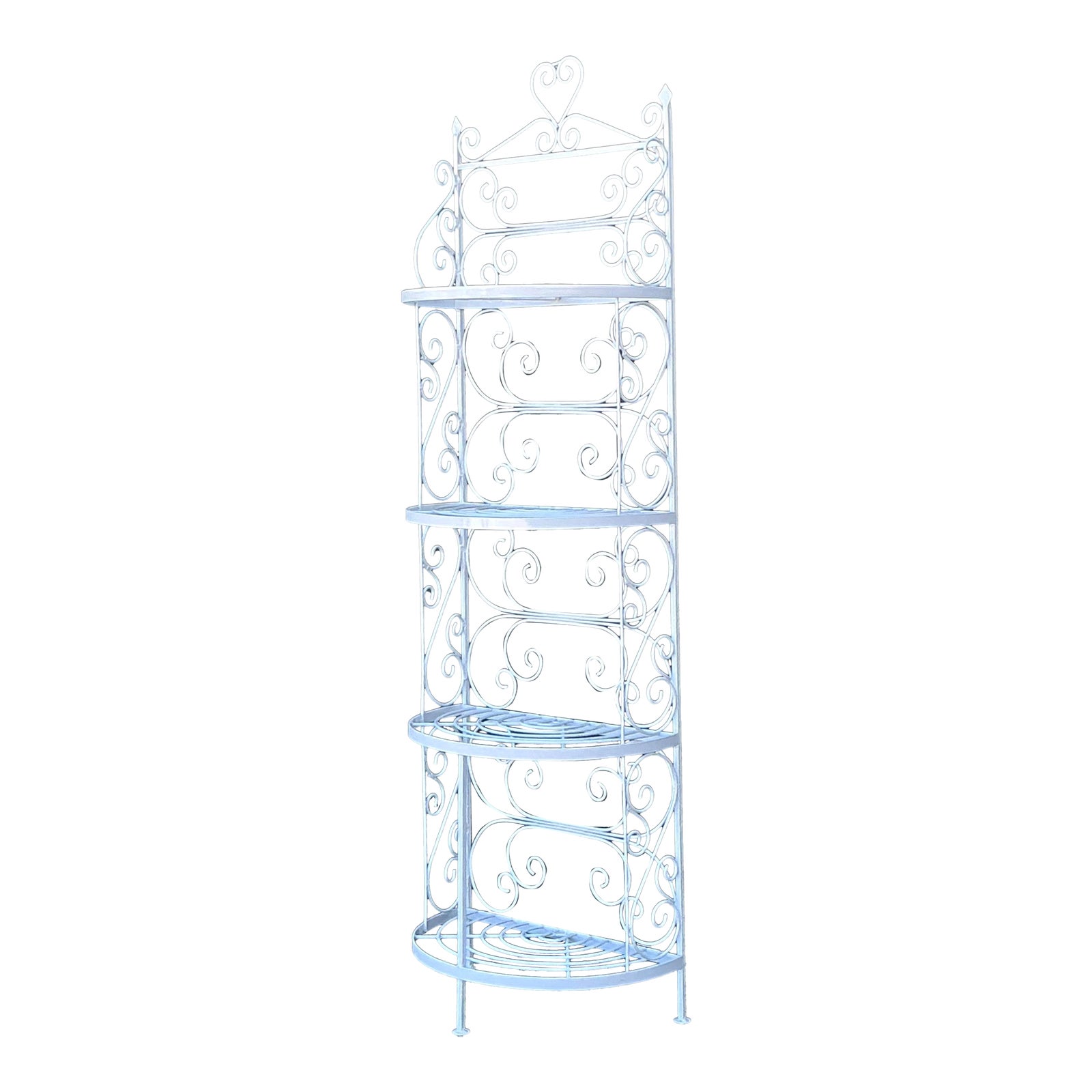 Vintage Wrought Iron Scroll Etagere | Chairish