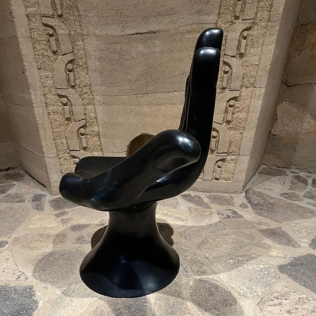 2000s Modern Black Fiberglass Hand Chair Style of Pedro Friedeberg ...