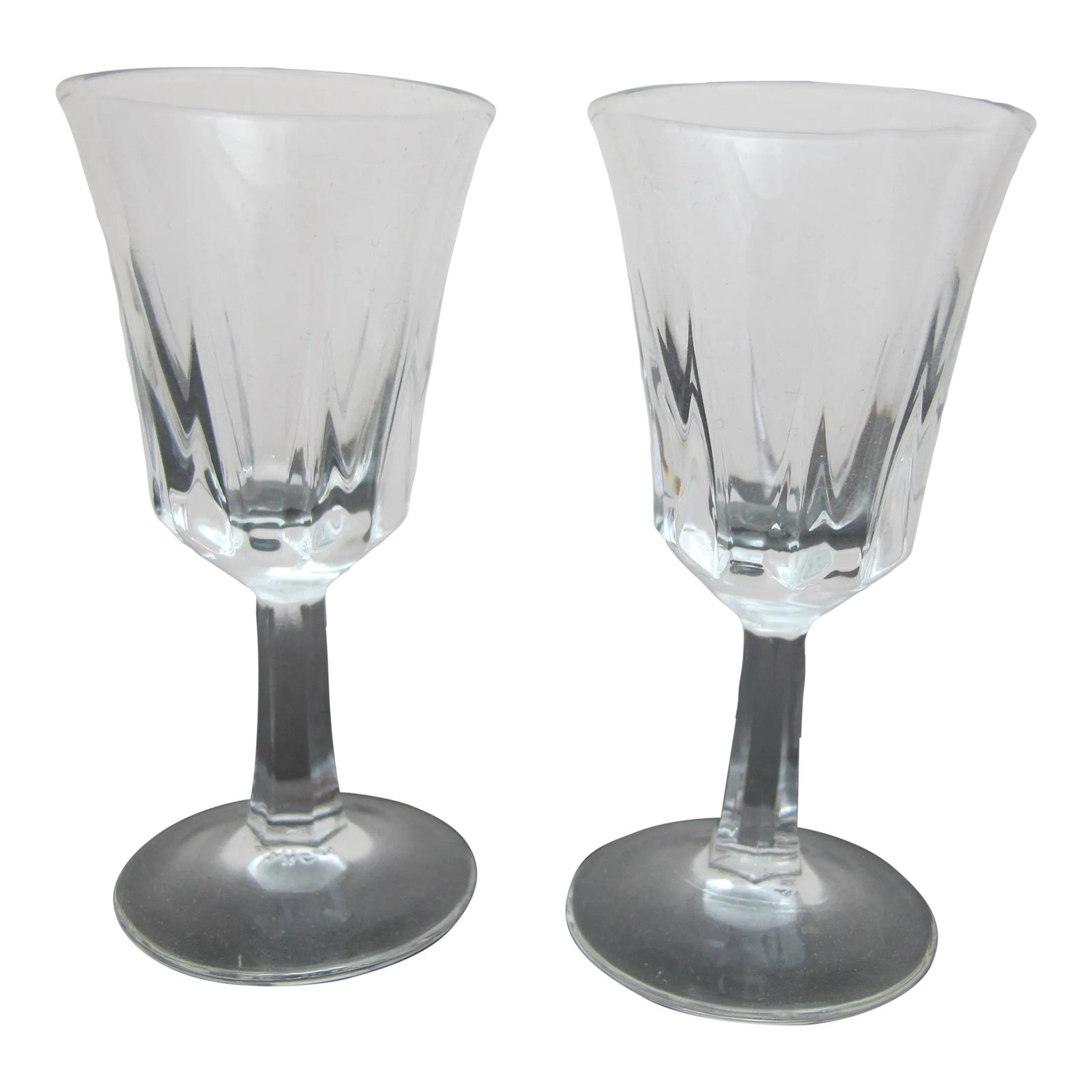 French Glass Cocktail Aperitif Shot Liquor Stemware Glass Set of 2 ...