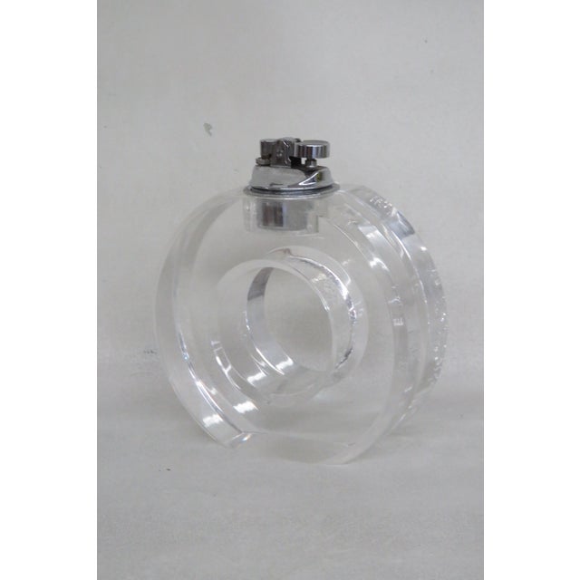 Japan Lucite Round Table Lighter | Chairish