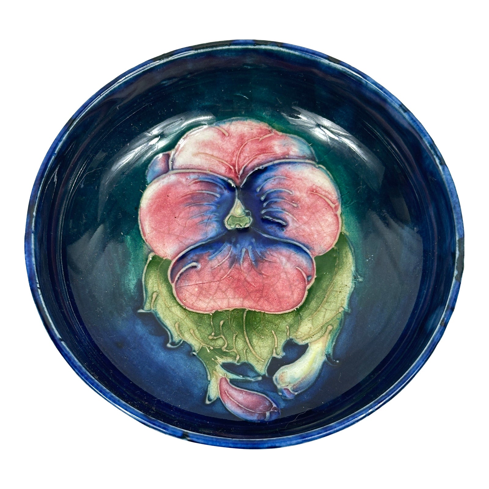 Vintage Moorcraft Pansy Bowl | Chairish