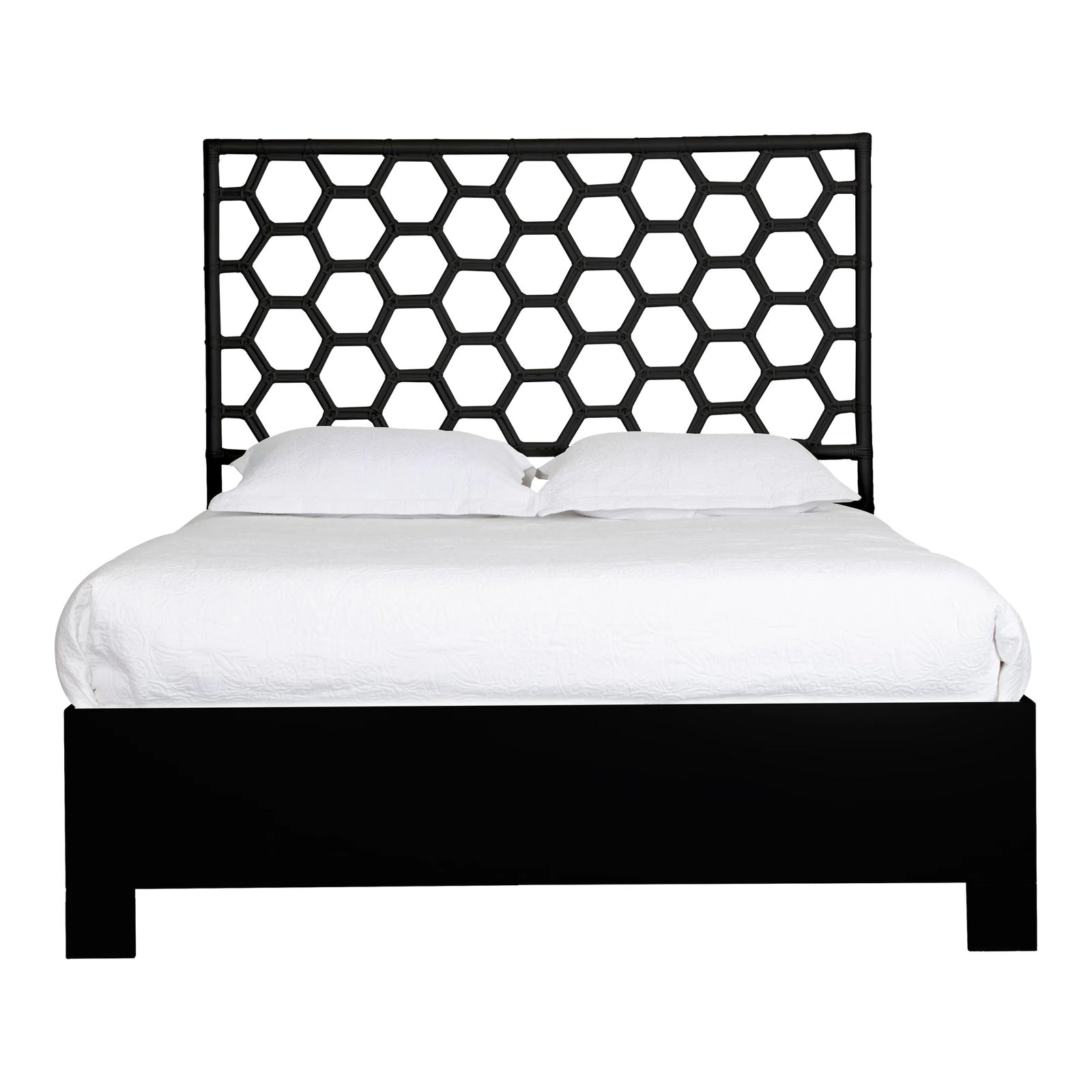 Honeycomb Platform Bed Queen, Black | Chairish