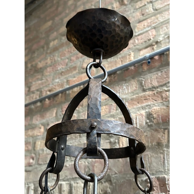 French Gothic Wrought Iron Light Fixture, Circa 1880 | Chairish