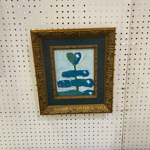 Abstract Topiary Oil Painting by Daniel Zimmerman, Framed | Chairish