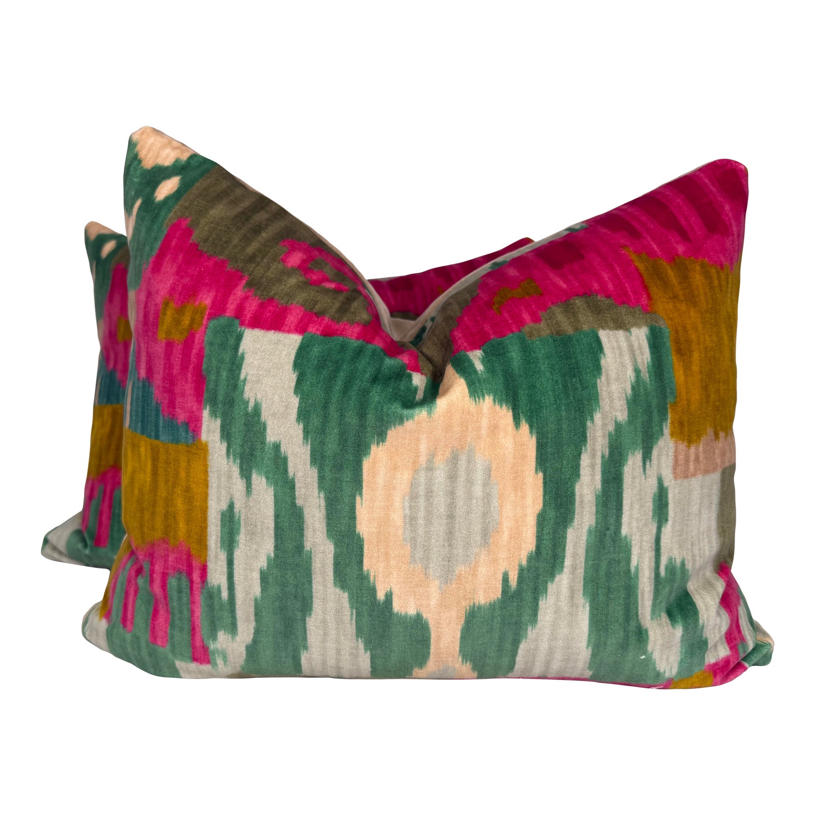 Pierre Frey "Bella Coola" in Acid/Lime 16"x20" Pillows-a Pair | Chairish