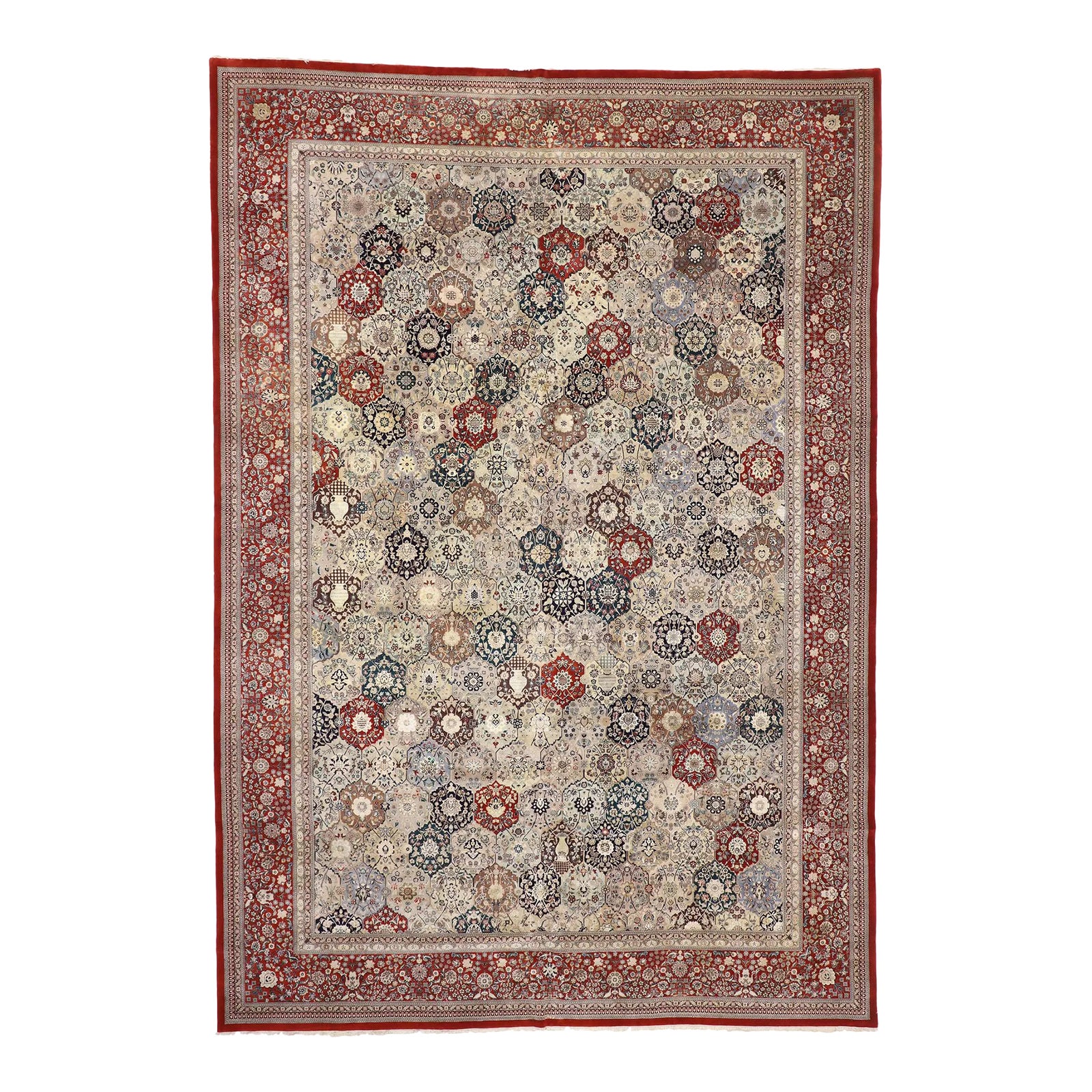 Vintage Chinese Tabriz Wool & Silk Rug - 11'01 X 16'00 | Chairish