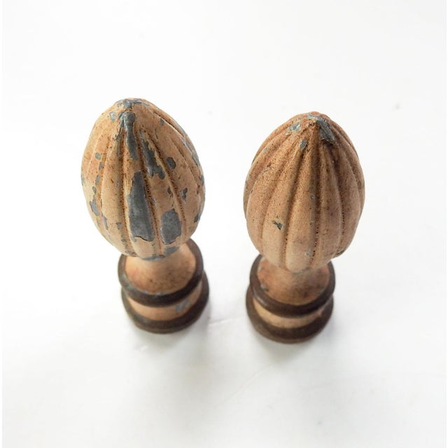 1950's Painted Metal Lamp Finials - a Pair | Chairish