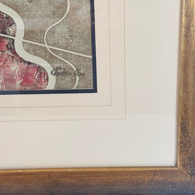 Vintage Large Abstract Exquisitely Framed and Matted Watercolor by ...