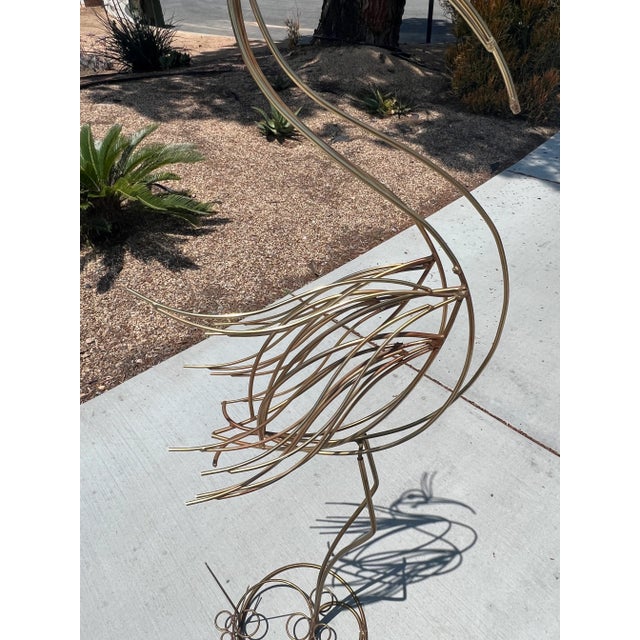 1980s Mid Century Postmodern 80s C Jere Metal Floor Crane Bird ...