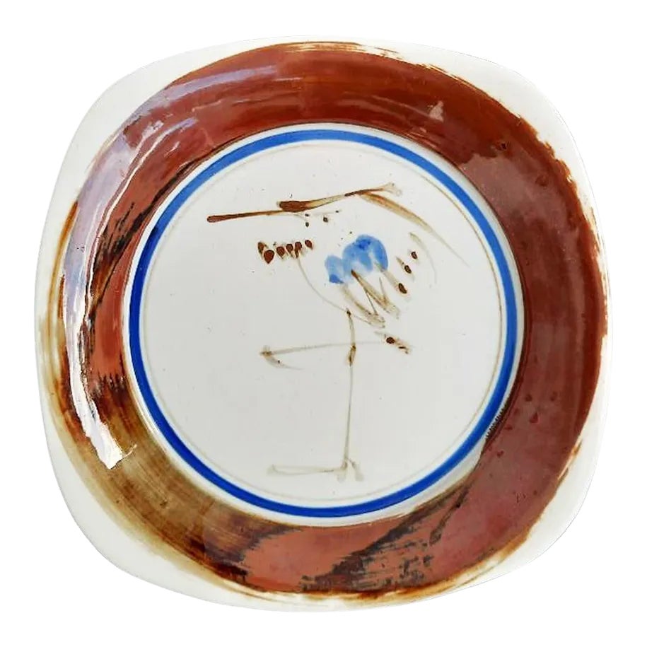 1970s Dansk Hand Painted Heron Japanese Stoneware Bowl Designed by ...