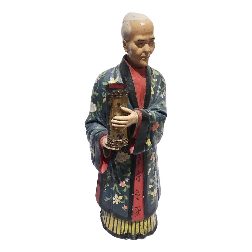 Italian Chinese Figure in Lacquered Polychrome and Terracotta with ...