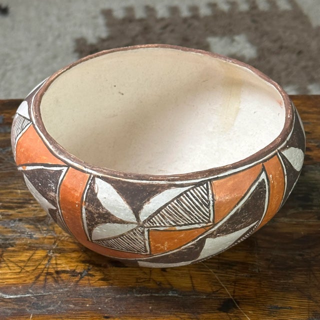 Antique Polychrome Native Acoma Pottery Bowl | Chairish