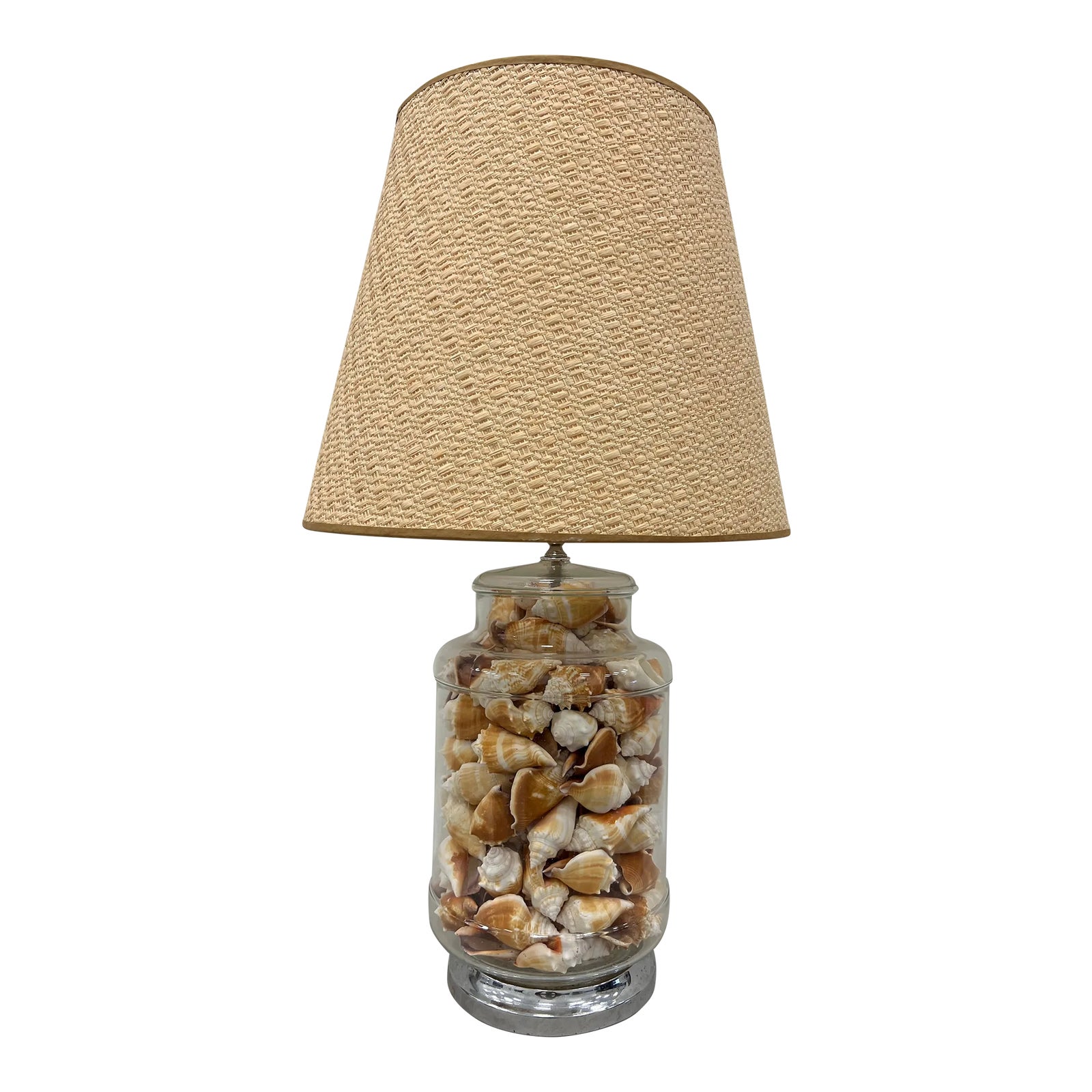 Vintage Coastal Chic Sea Shell Lamp | Chairish