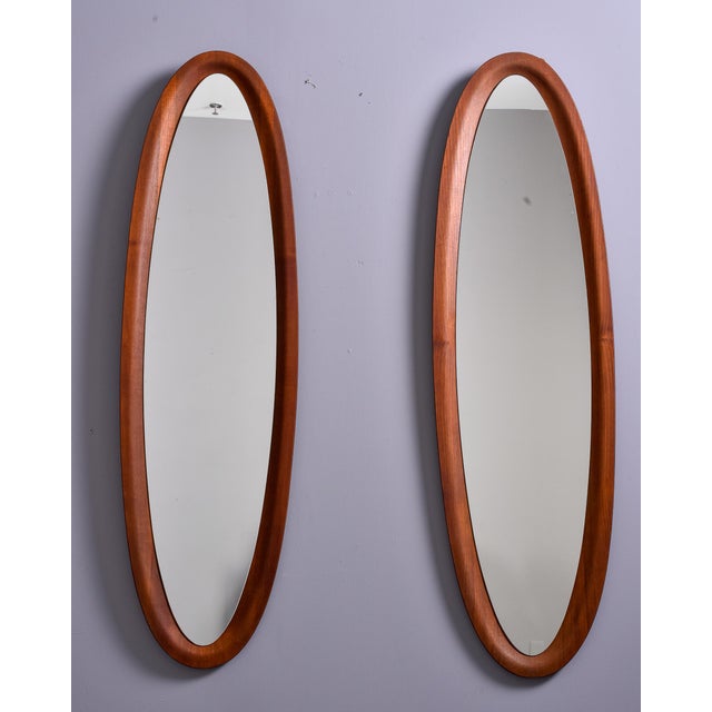 Tall Slender Mid Century Italian Oval Mirrors With Deep Set Frames ...