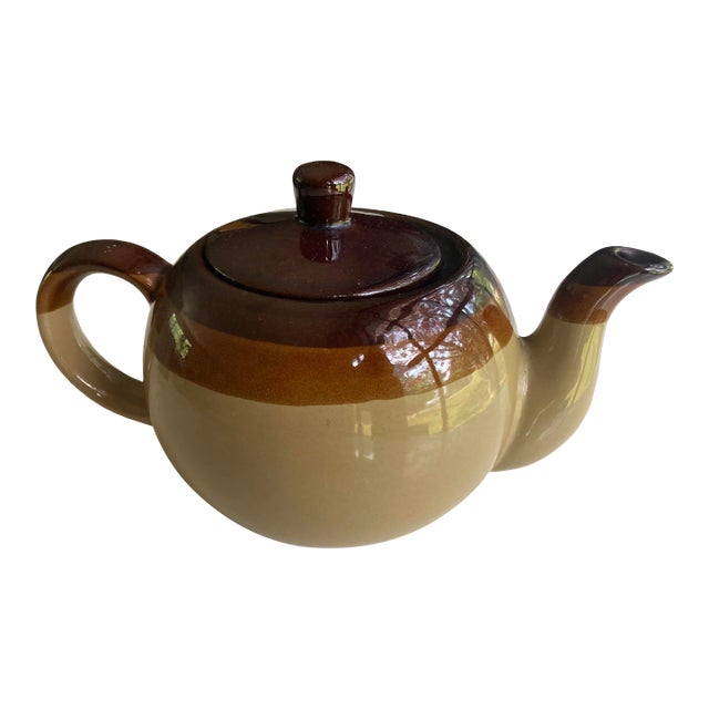 Vintage Brown and Taupe Colors Tea Pot | Chairish