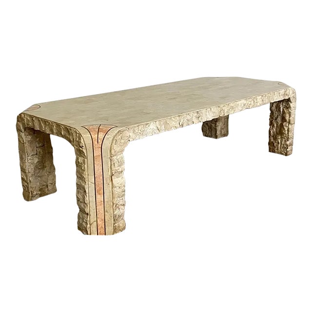 Postmodern Pink and Beige Tessellated Stone Coffee Table Chairish