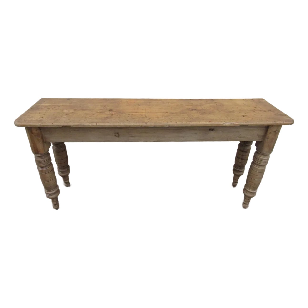 Antique English Rustic Pine Console Table | Chairish