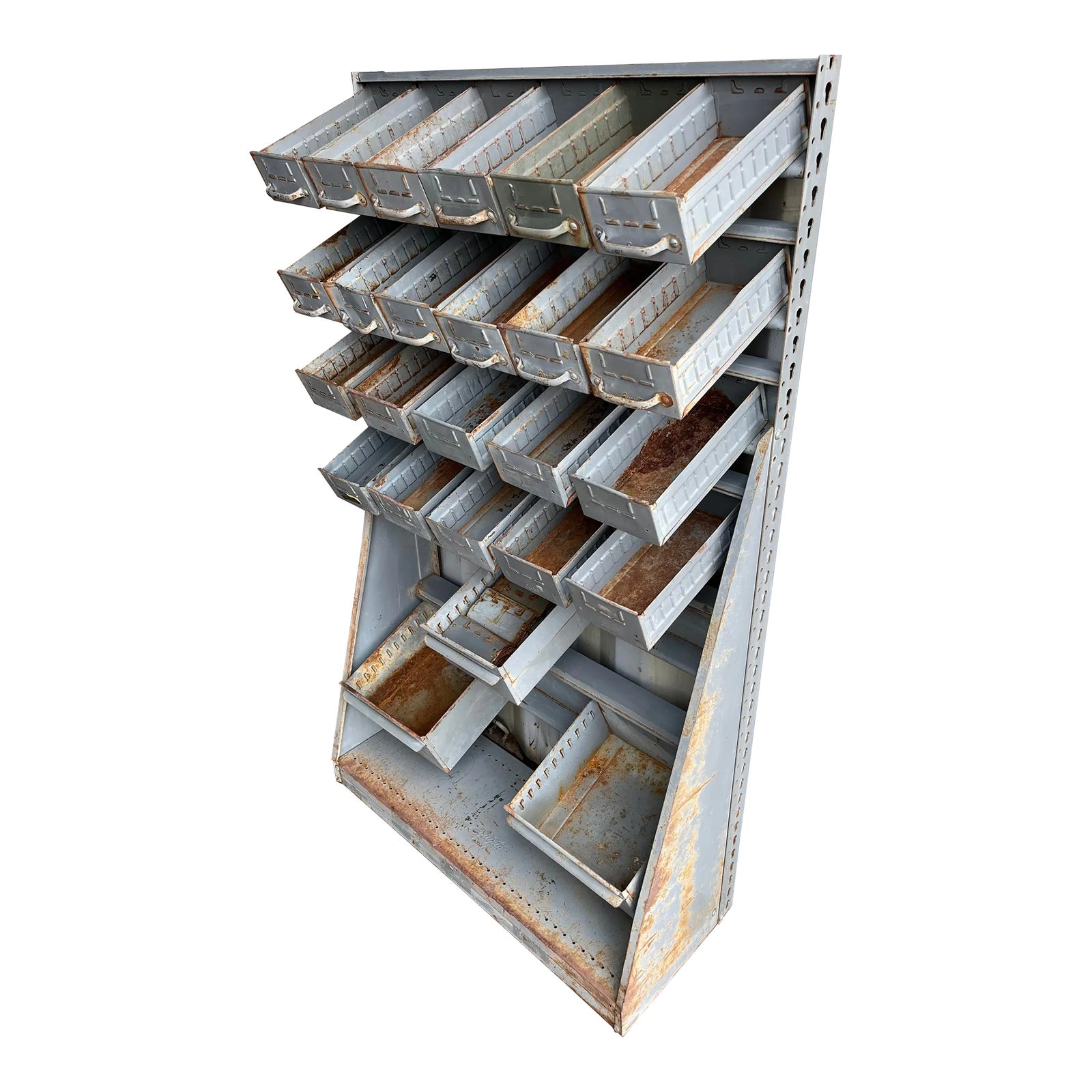 1940s Industrial Machinist Steel Parts Box Shelf From Equipto | Chairish