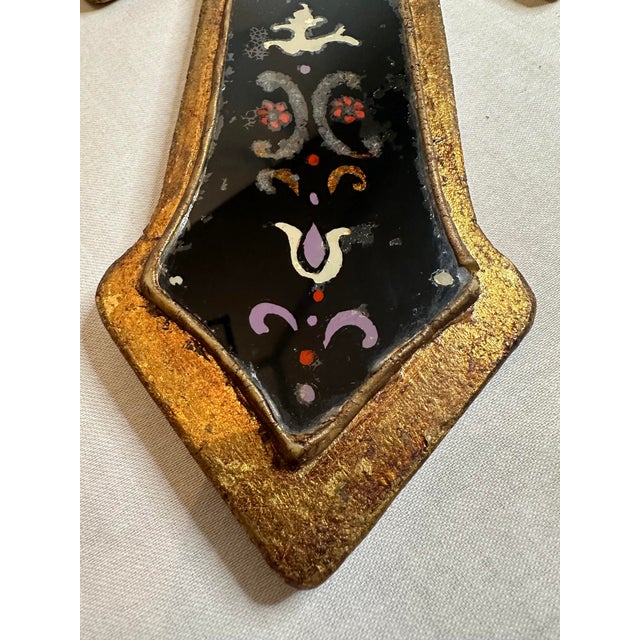 Italian Florentine Renaissance Reversed Painted Cross, Black, Red ...