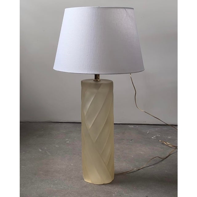 1970s Paolo Gucci Translucent Cream Cast Resin Table Lamp | Chairish