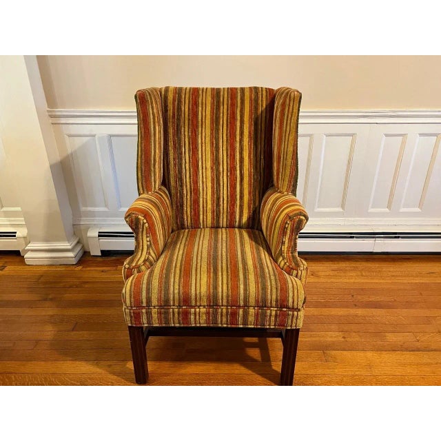 Gabbert's-Harden Furniture Mohair Wingback Chair | Chairish