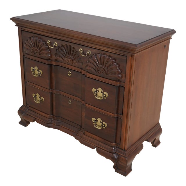 American Drew Cherry Blockfront Goddard Chest | Chairish