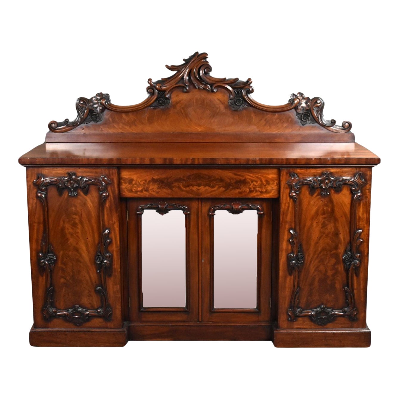 Victorian Flame Mahogany Sideboard, 1860 | Chairish
