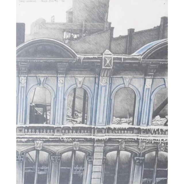 David Hendricks "Facade #2" Pencil on Paper, 1981 | Chairish