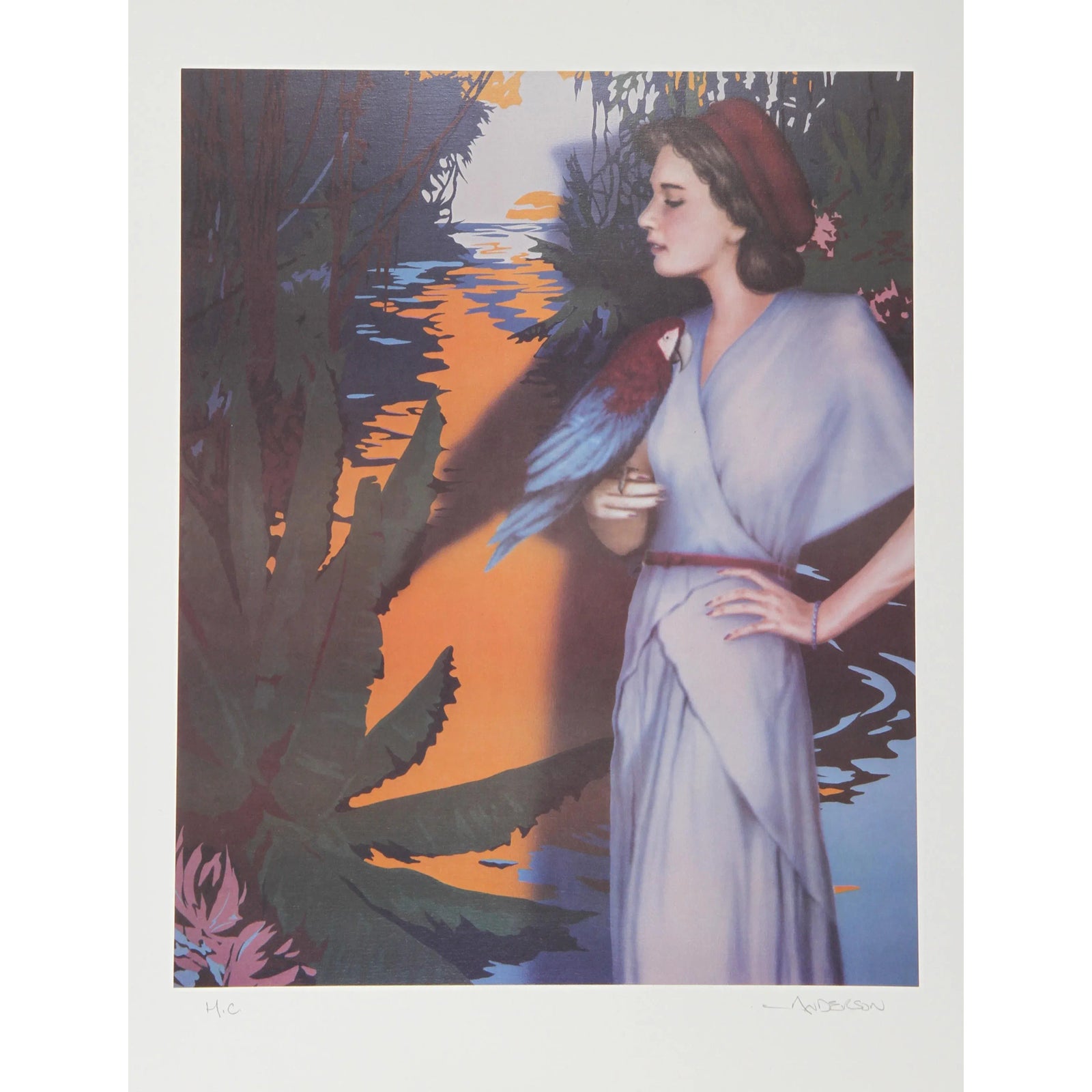 On the Amazon, Robert Anderson Lithograph | Chairish